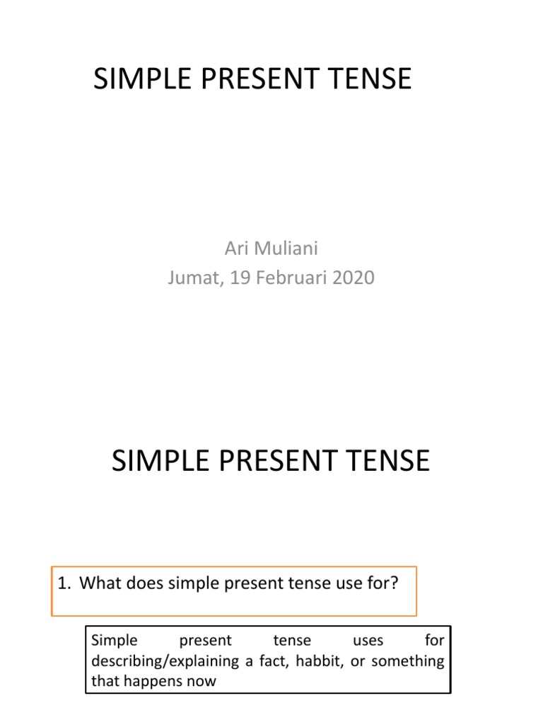 Simple Present Tense | PDF | Verb | Linguistic Typology