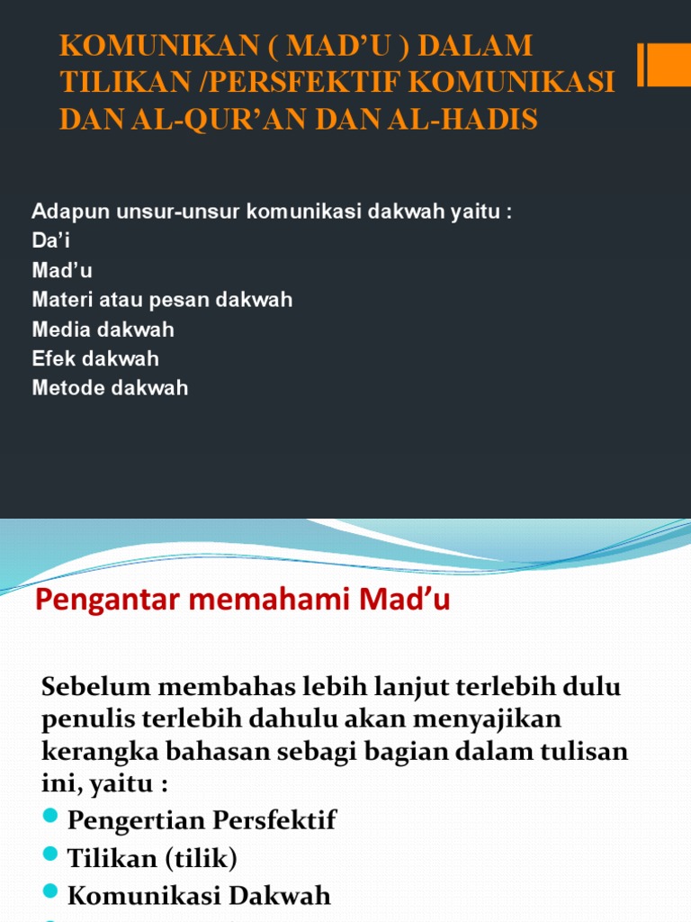 Komunikan (Mad'u) Dalam Tilikan | PDF