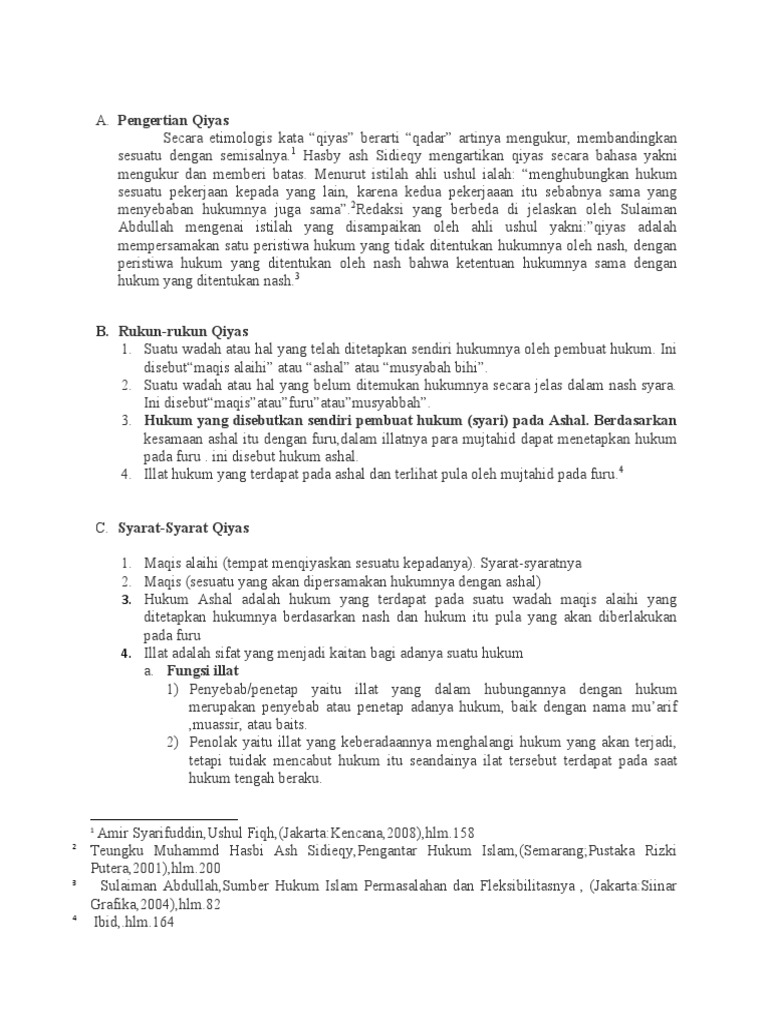 Macam-Macam dan Rukun Qiyas | PDF