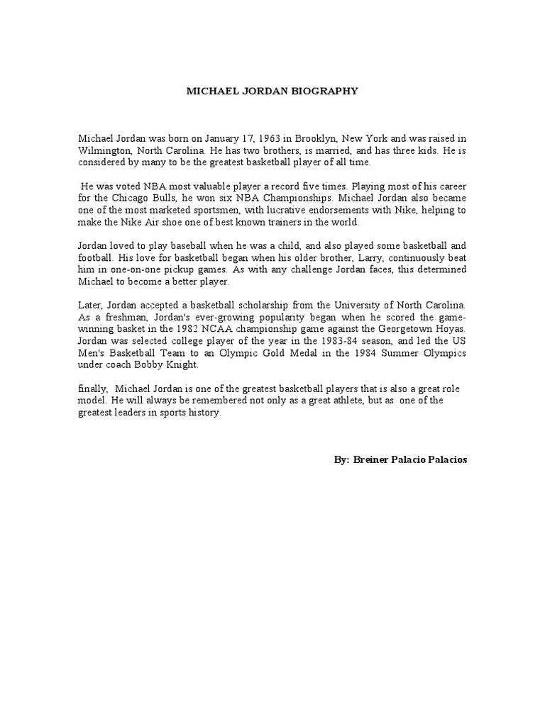 Writing of Michael Jordan | PDF