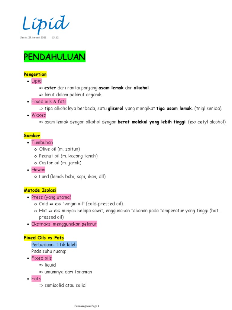 Catatan Lipid | PDF | Kesehatan Holistik
