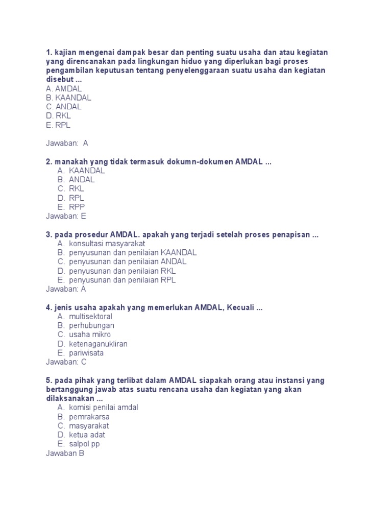 Soal AMDAL | PDF