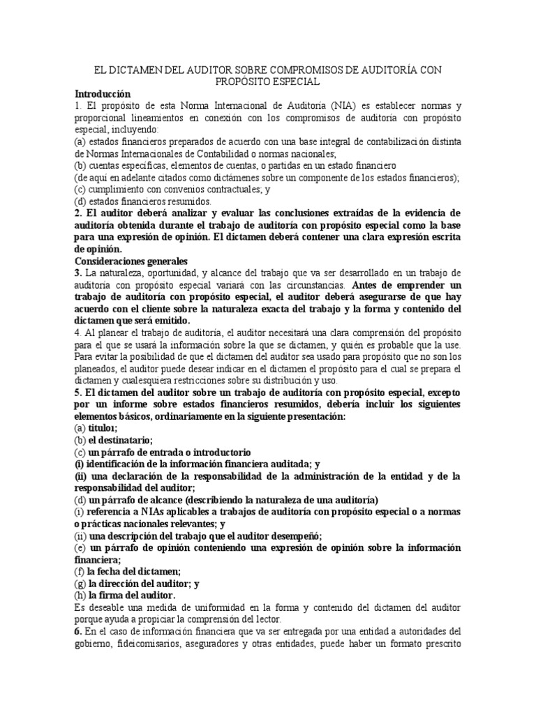 Nia 800 Exposición | PDF | Contralor | Auditoría