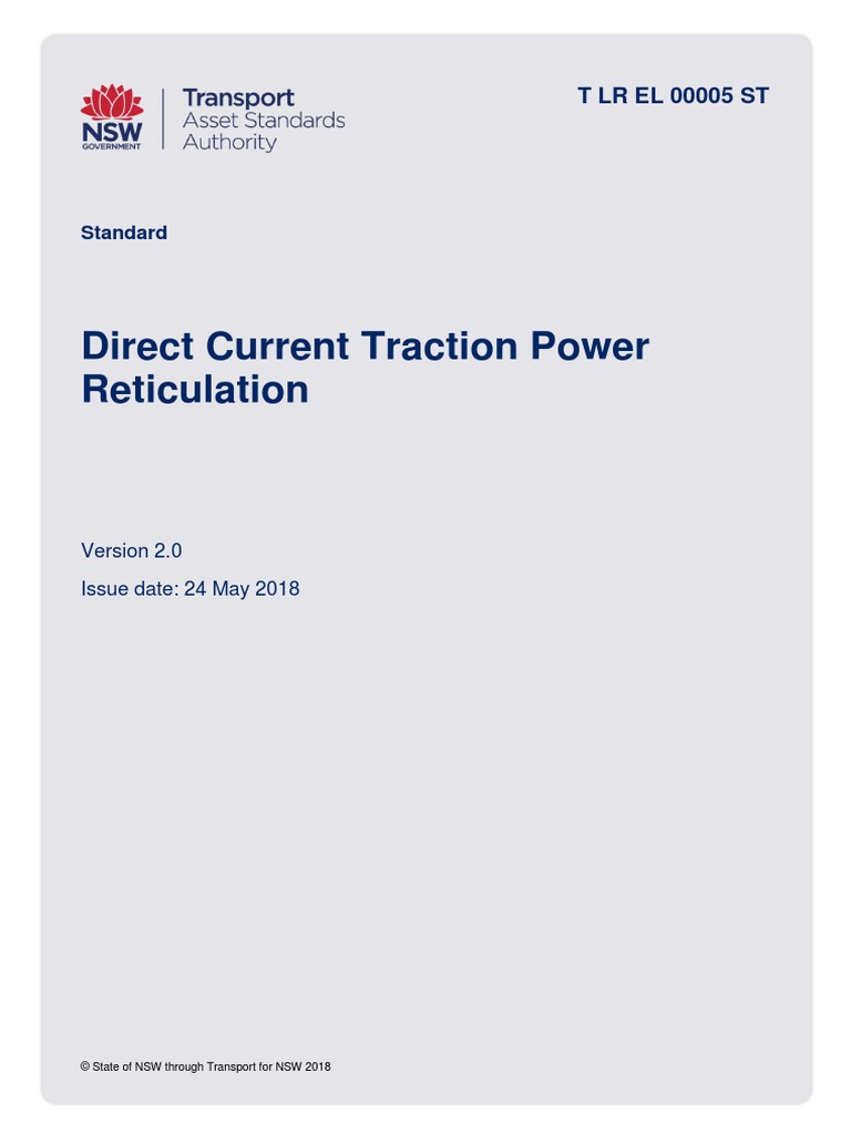 Direct Current Traction Power Reticulation: Standard | Download Free ...