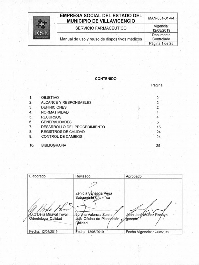Manual de Uso y Reuso de DM | PDF | Esterilización (Microbiología) | Farmacéutico