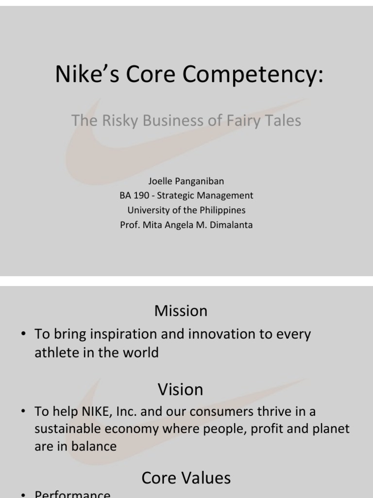 Nike's Core Values and Competencies | PDF | Nike | Market (Economics)