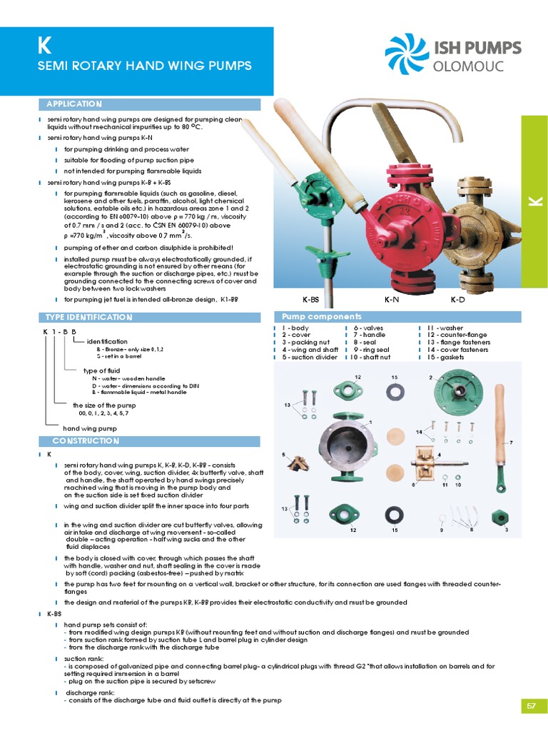 S Emi Rotary Hand Wing Pumps: A Plication P | PDF | Pump | Kerosene