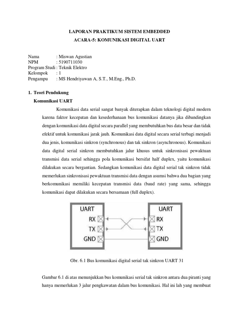 Praktikum Komunikasi Digital UART | PDF