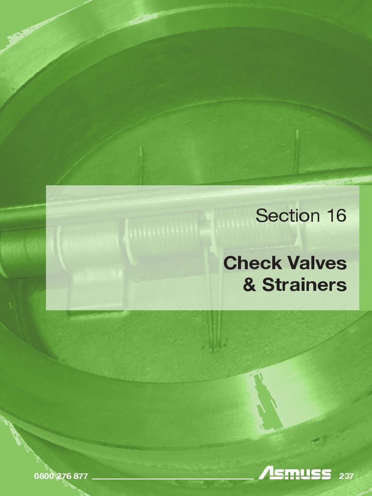 Asmuss 16-Check-Valves-Strainers | PDF | Valve | Metals