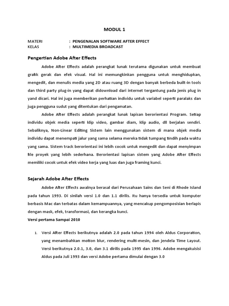 Pengenalan Adobe After Effects 1993 | PDF | Komputer