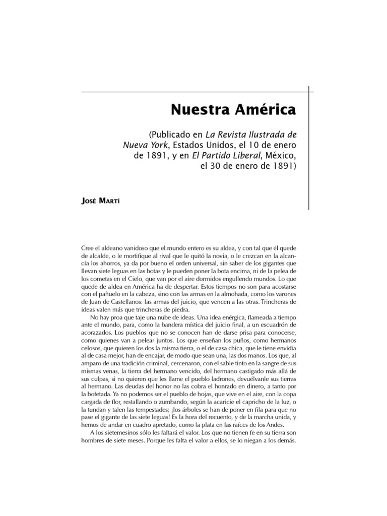 Nuestra America - Jose Marti | PDF