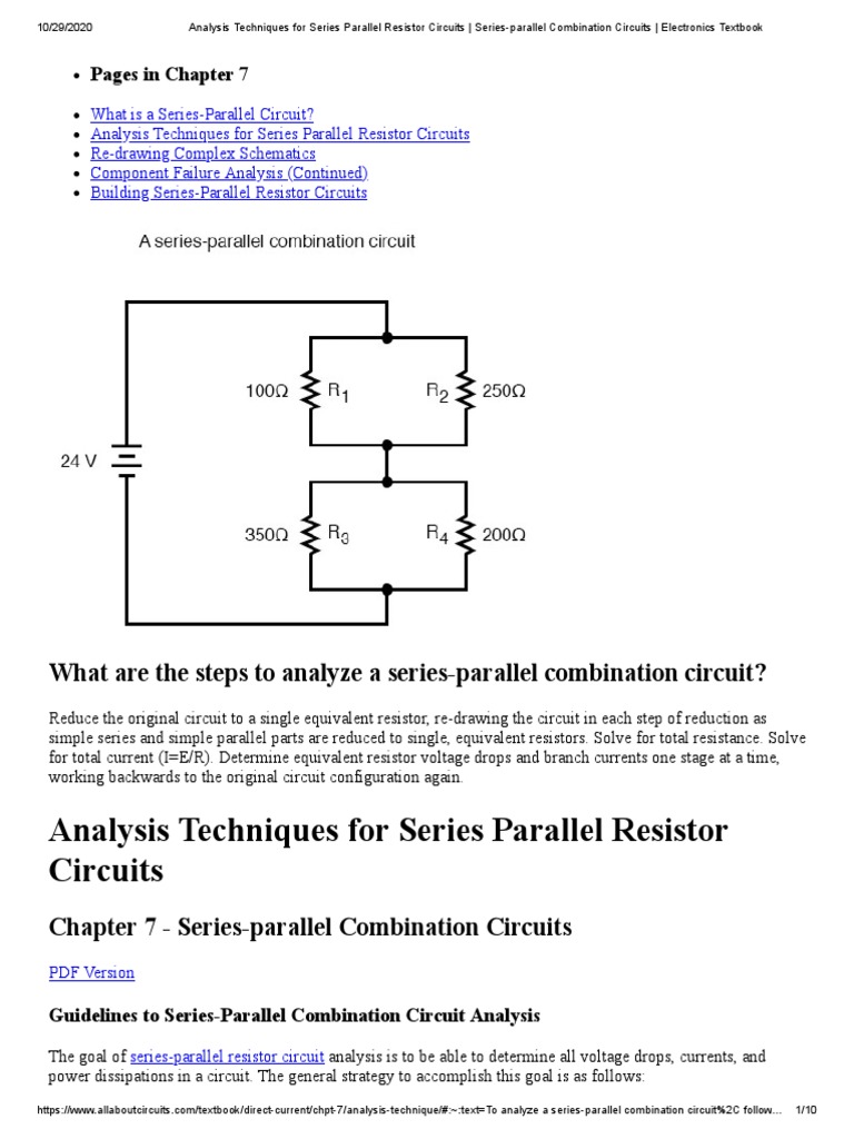 Analysis Techniques For Series Parallel Resistor Circuits - Series ...
