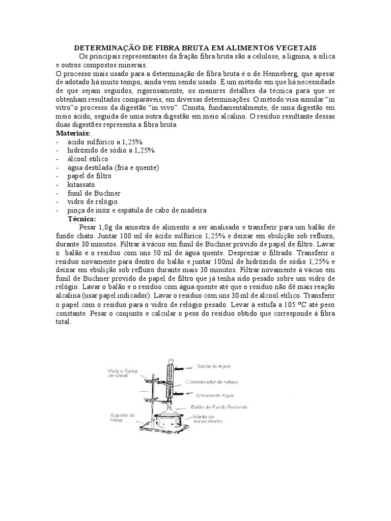 Método Henneberg para Fibra Bruta | PDF | Ciências e Matemática