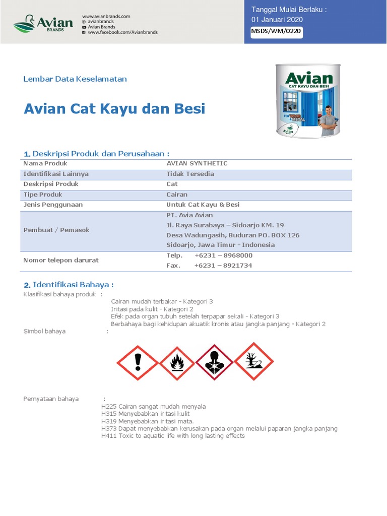 MSDS Avian | PDF