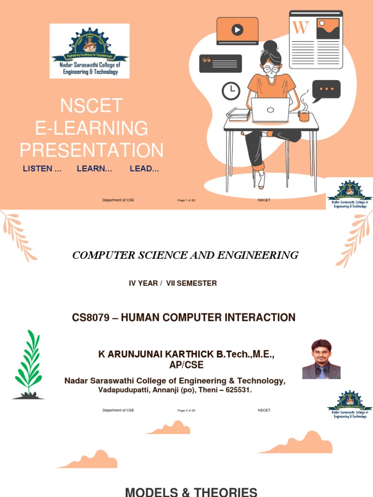 Nscet E-Learning Presentation: Listen Learn Lead | PDF | System | Human ...