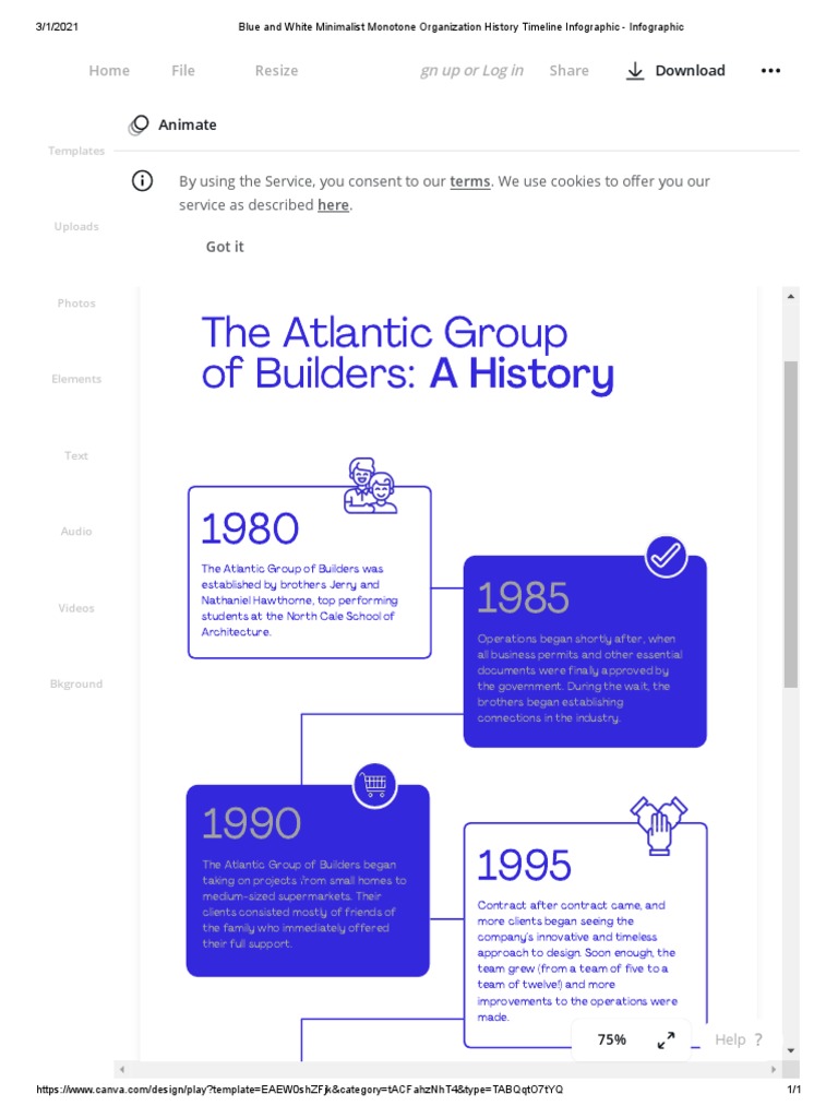 Blue and White Minimalist Monotone Organization History Timeline ...