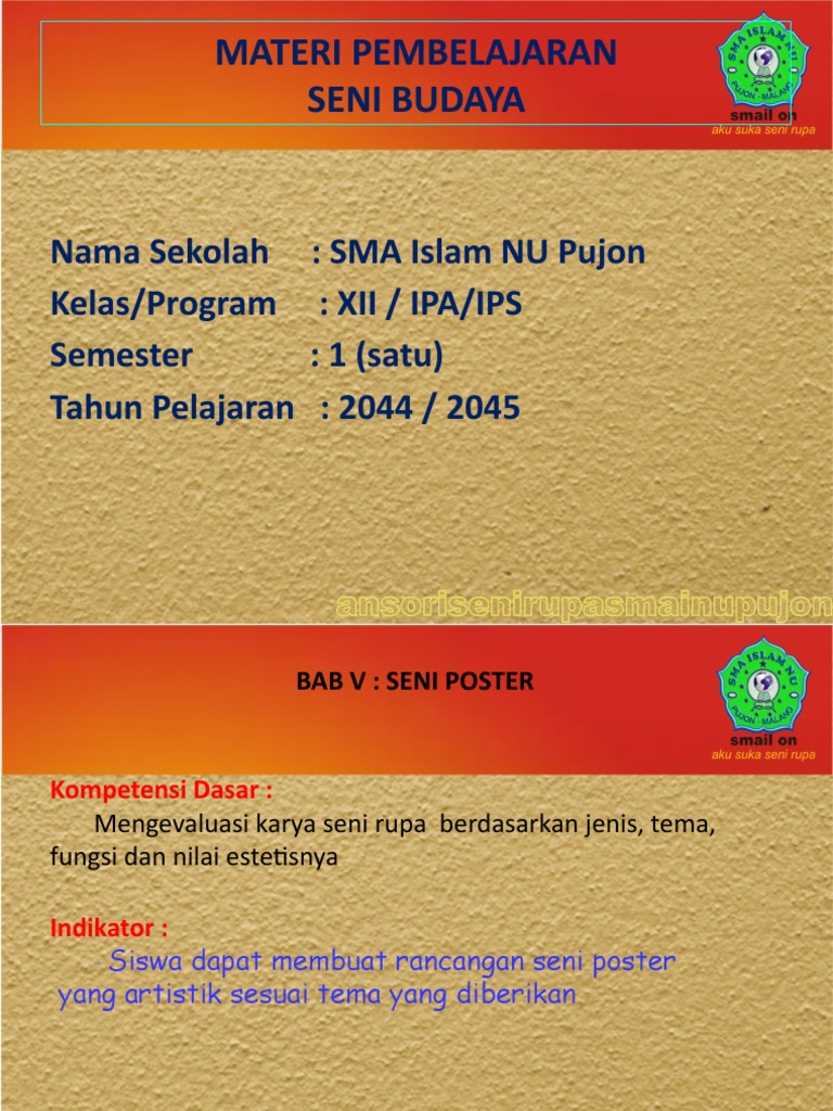 Seni Poster Kelas Xii SMT 1 | PDF
