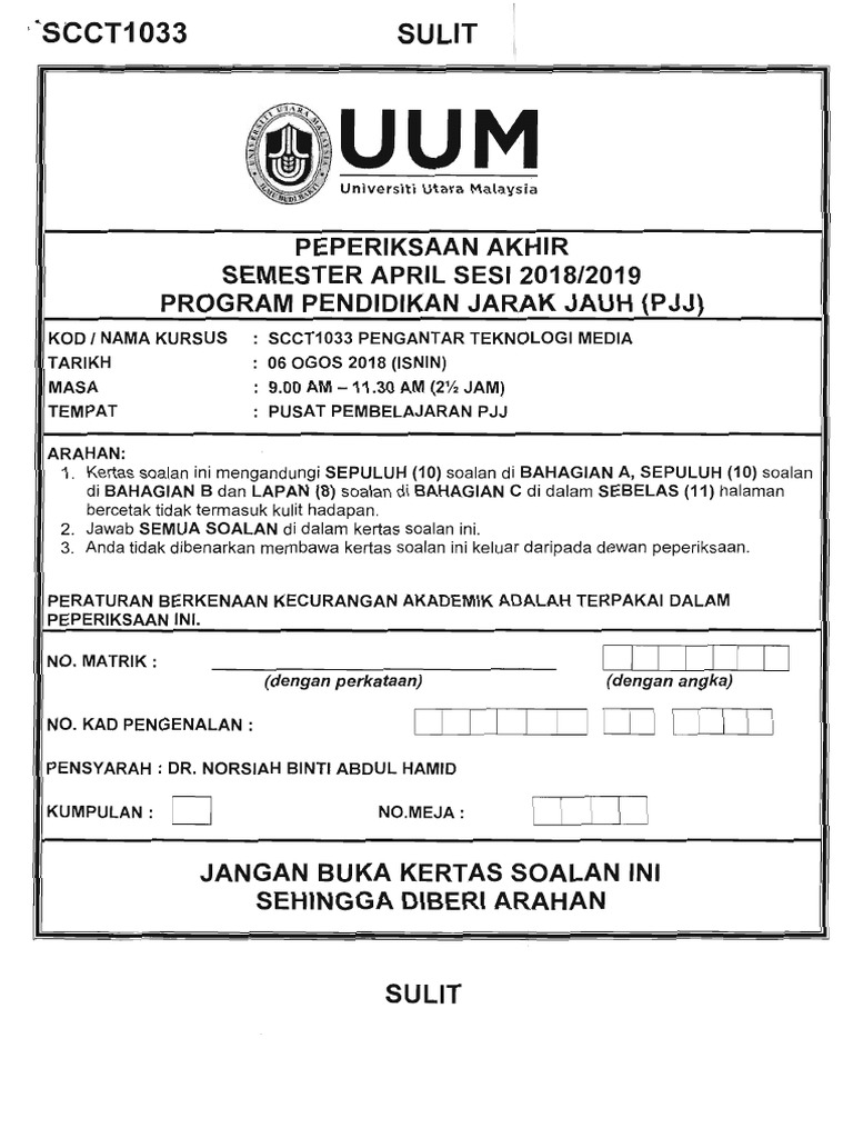SCCT1033 4 2018 2019 | PDF