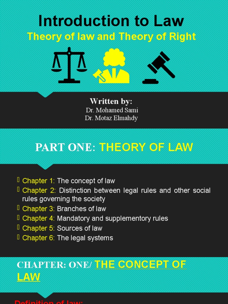 Introduction To Law To Law: Theory of Law and Theory of Right | PDF ...