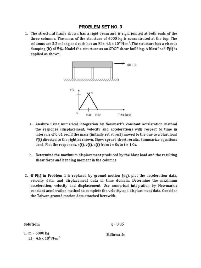 Problem Set No. 3 | PDF | Velocity | Acceleration