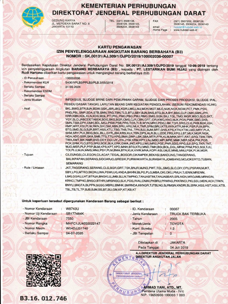 Kartu Pengawasan PT. LBH | PDF