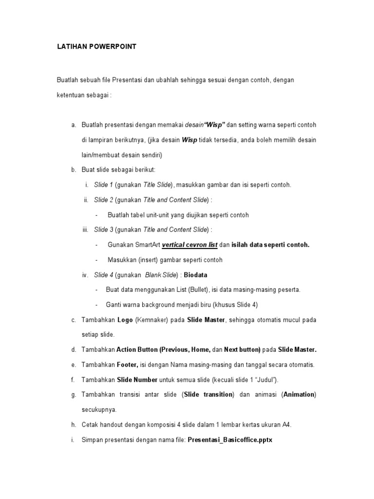 Latihan Powerpoint | PDF