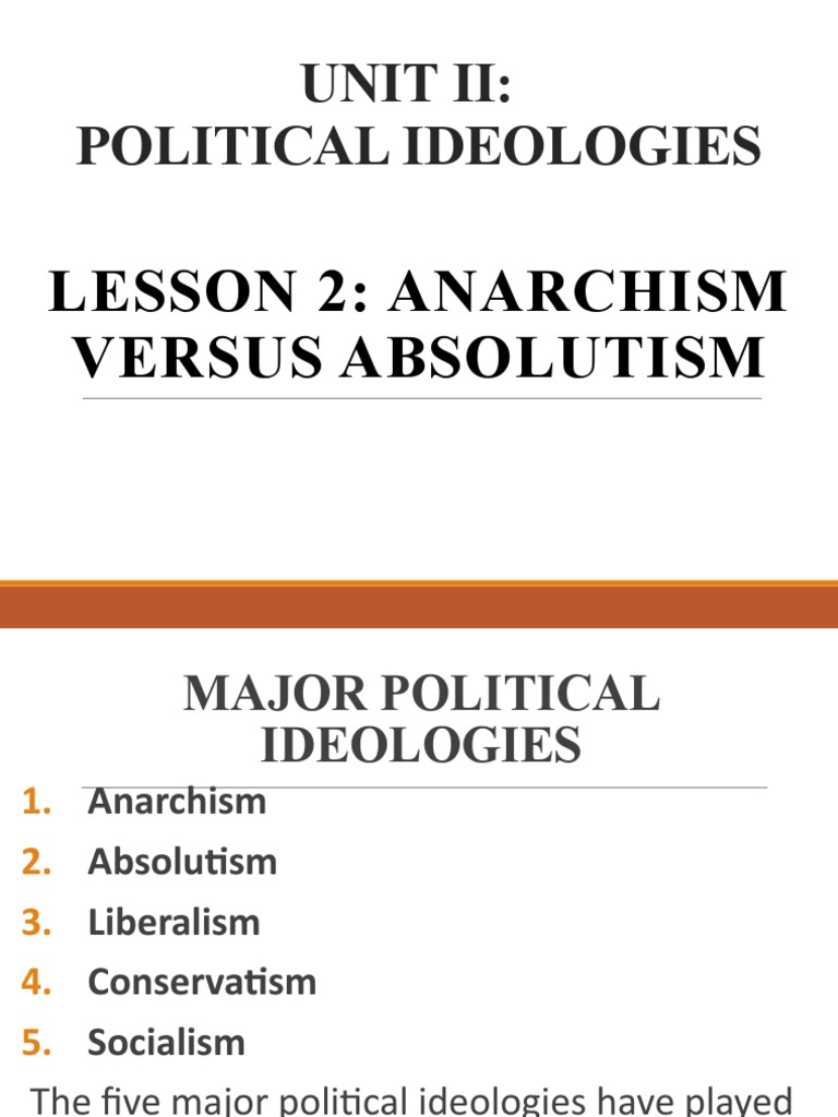 Unit 2 Lesson 2 Anarchism VS Absolutism | PDF | Anarchy | Absolute Monarchy