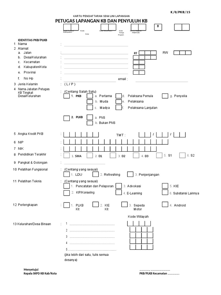 Formulir K 0 PKB 15-Dikonversi | PDF