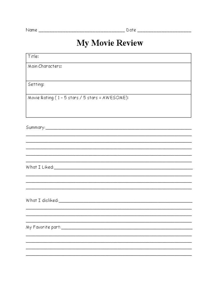 Movie Review Template | PDF