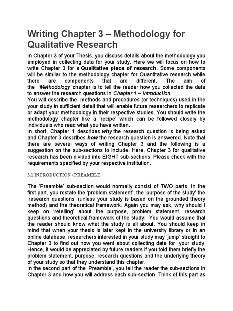 Writing Chapter 3&4 QUALITATIVE | PDF | Qualitative Research | Case Study