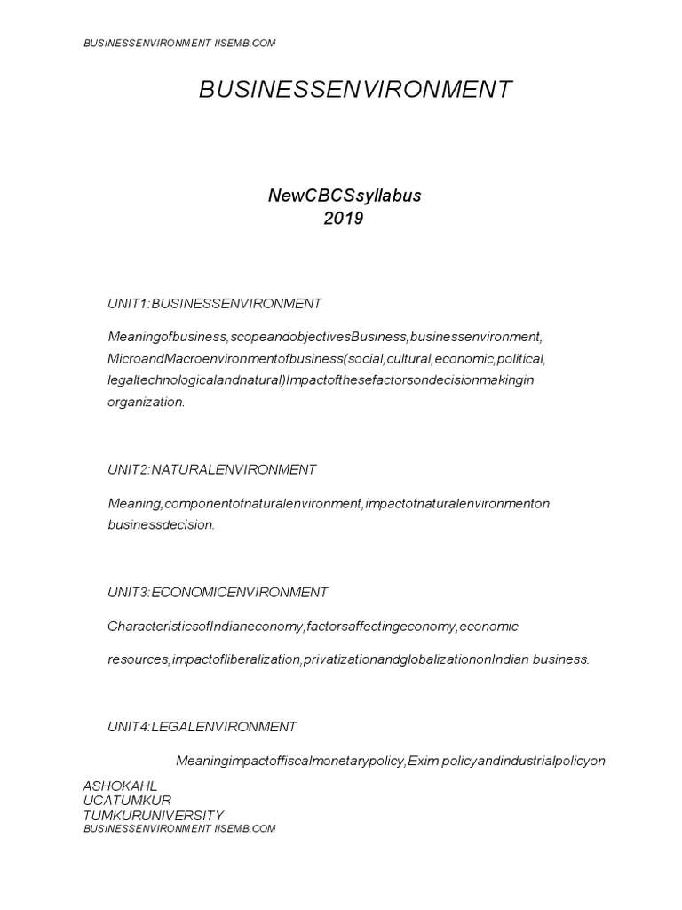 Business Environment | PDF | Natural Environment | Economies