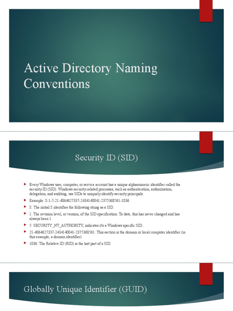 Active Directory Naming Conventions | PDF