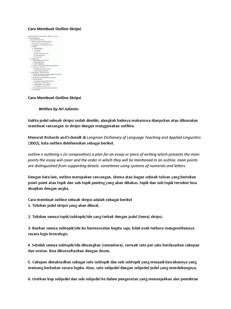 Cara Membuat Outline Skripsi | PDF