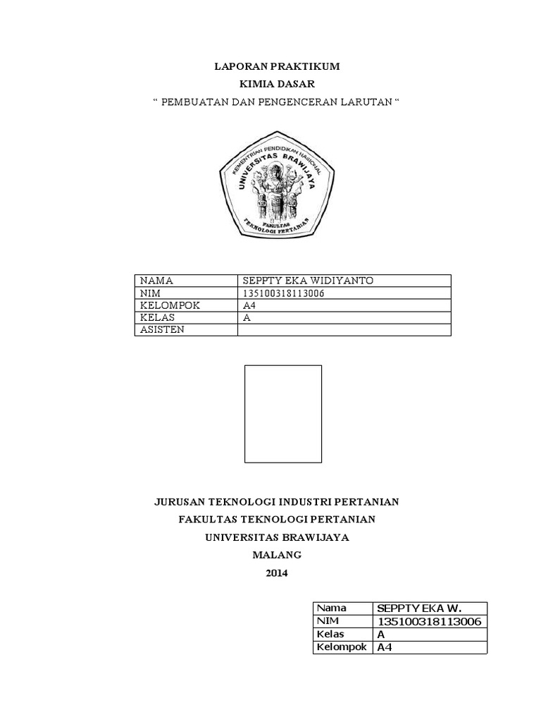 LKP Kimia Dasar EKA (135100318113006) | PDF