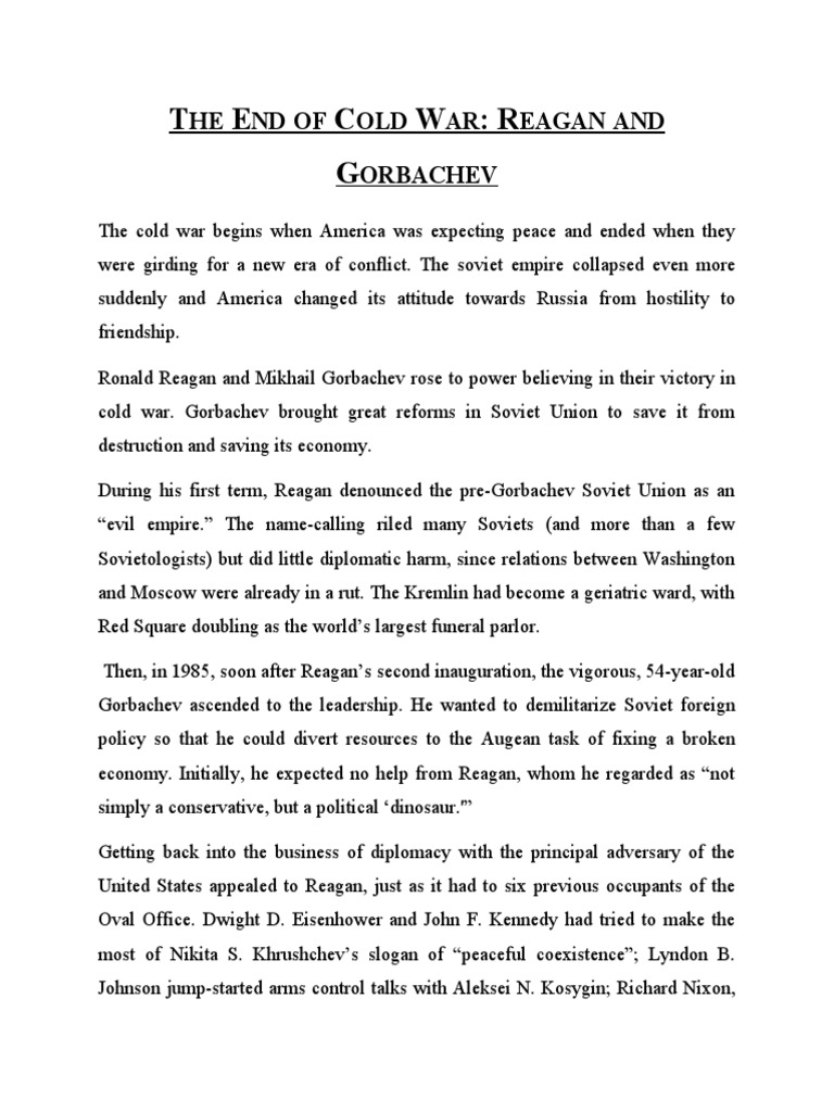 The End of Cold War | PDF | Mikhail Gorbachev | Soviet Union
