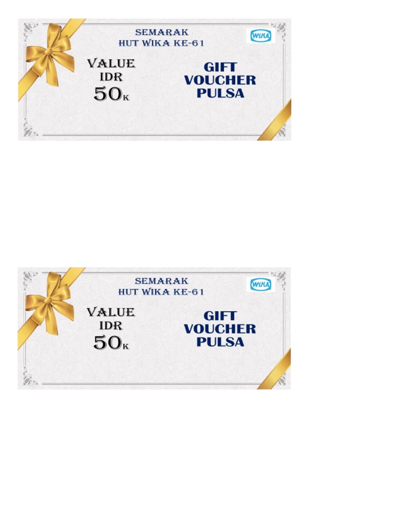 Contoh Voucher Gift Pulsa 50K | PDF