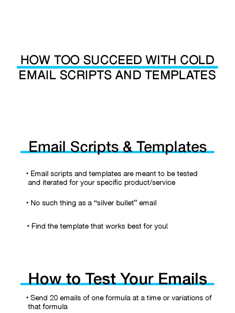 Cold Email Scripts and Templates | PDF | Chief Executive Officer | Brand