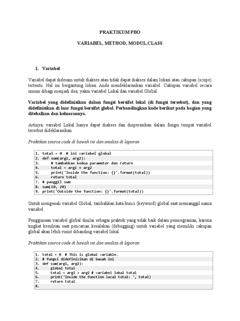 Praktikum Pbo Pertemuan 7 | PDF