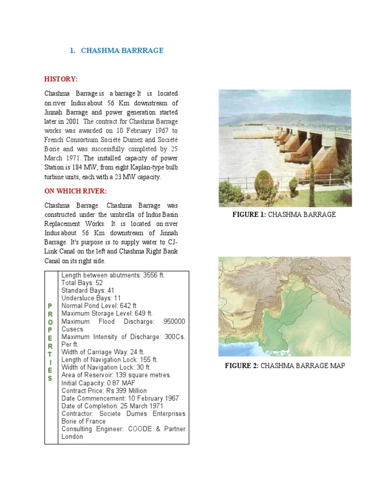 Chashma Barrrage: History | Download Free PDF | Hydrology | Water And ...