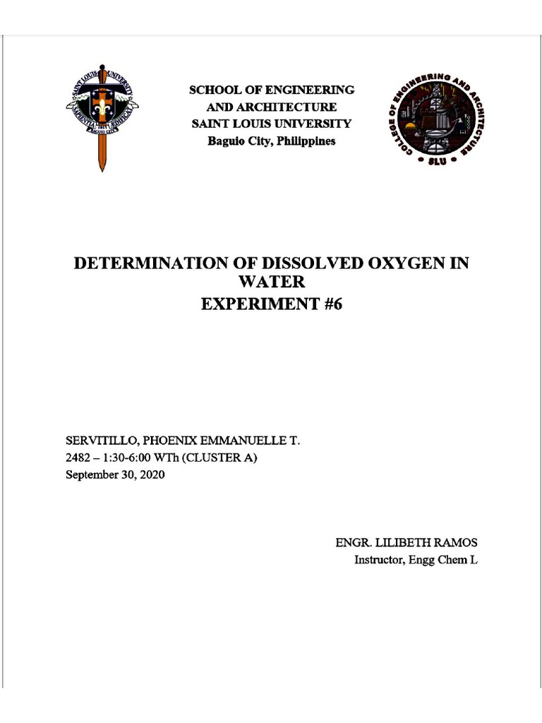 Module3 - Unit3 - Experiment6 - Determination of Dissolved Oxygen in ...