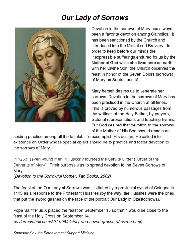 Our Lady of Sorrow - Combined | PDF | Rosary | Christian Denominational ...