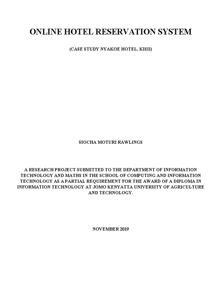 Online Hotel Reservation System Proposal | PDF | Conceptual Model ...