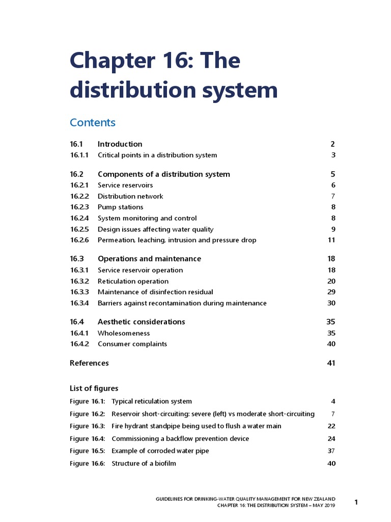 Drinking-Water Guidelines - Chapter 16 The Distribution System | PDF ...