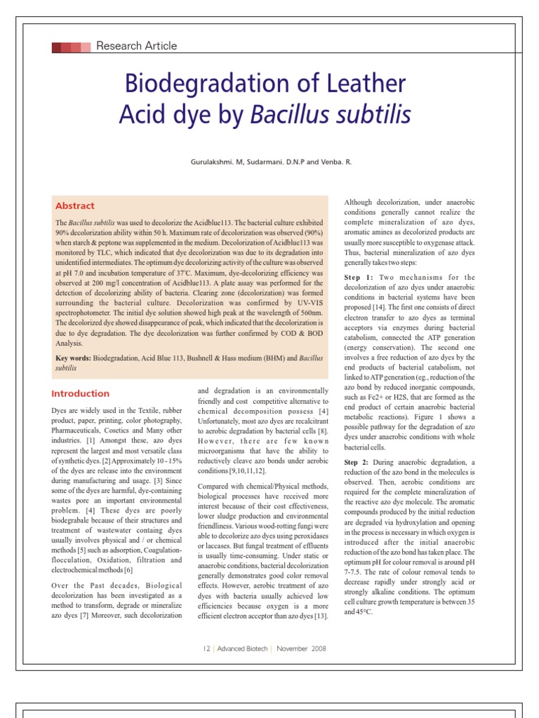 59 Biodegradation of Leather | PDF | Thin Layer Chromatography | Cellular Respiration