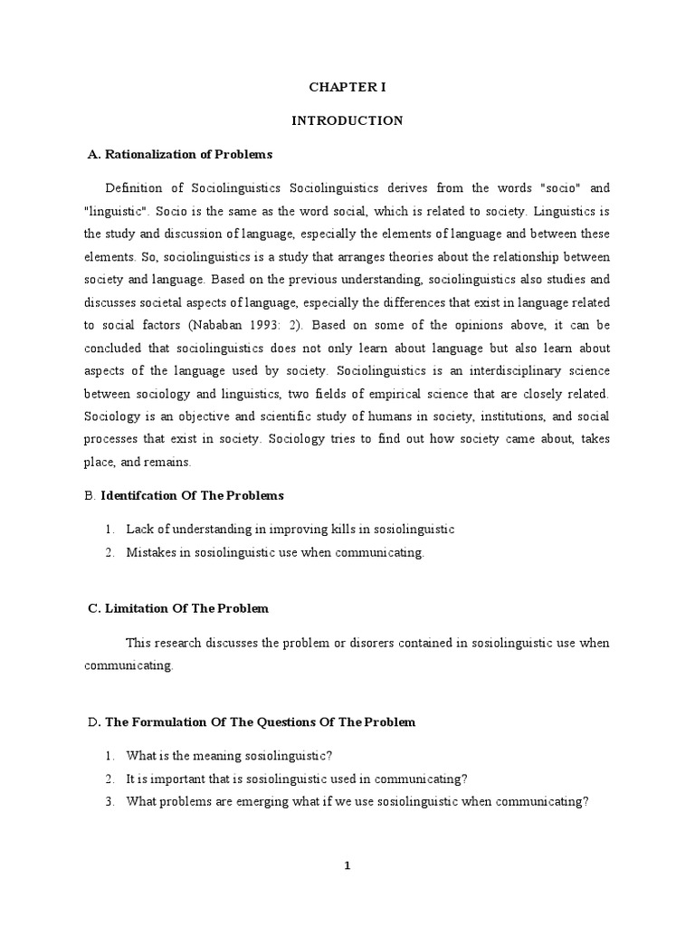 A. Rationalization of Problems | PDF | Sociolinguistics | Linguistics