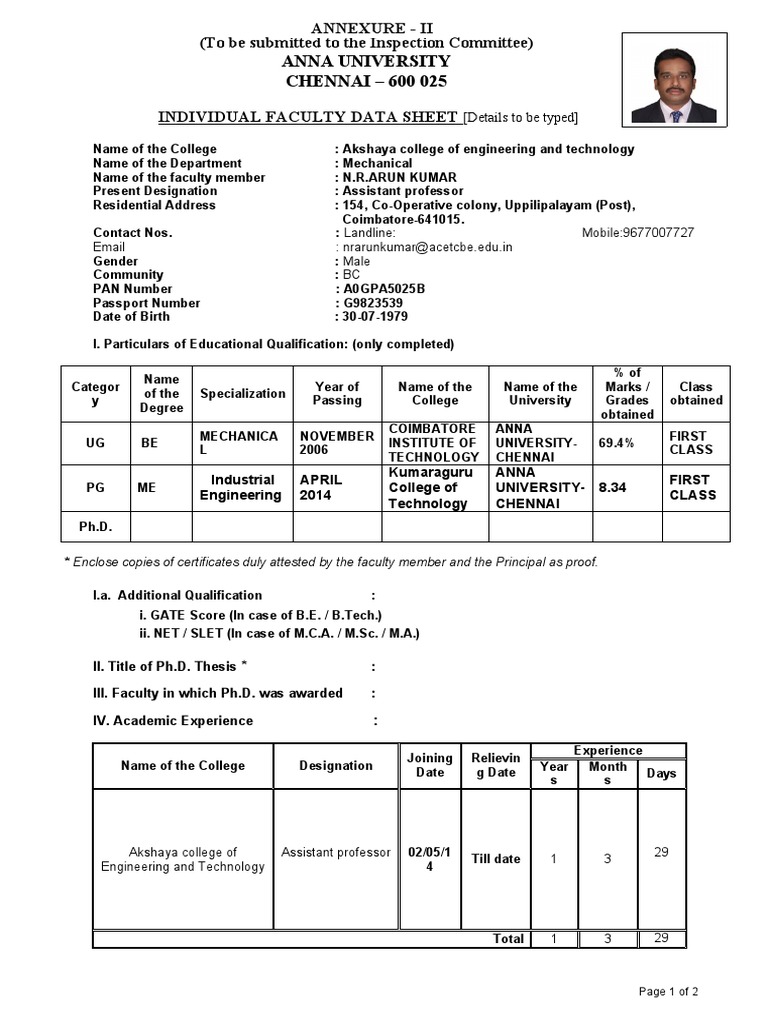 Anna University CHENNAI - 600 025 | PDF | Qualifications | Vocational ...