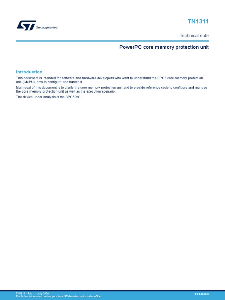 Powerpc Core Memory Protection Unit: Technical Note | PDF | Computer ...