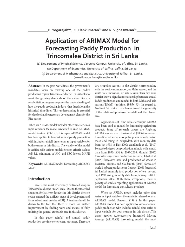 Application of ARIMAX Model | PDF | Autoregressive Integrated Moving Average | Stationary Process
