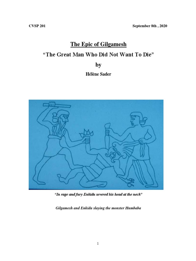 Epic of Gilgamesh Handout 2020 | PDF | Epic Of Gilgamesh | Comparative ...