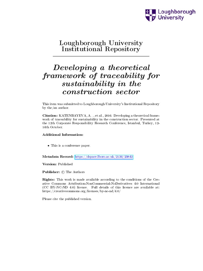 Traceability For Construction | PDF | Procurement | Sustainability